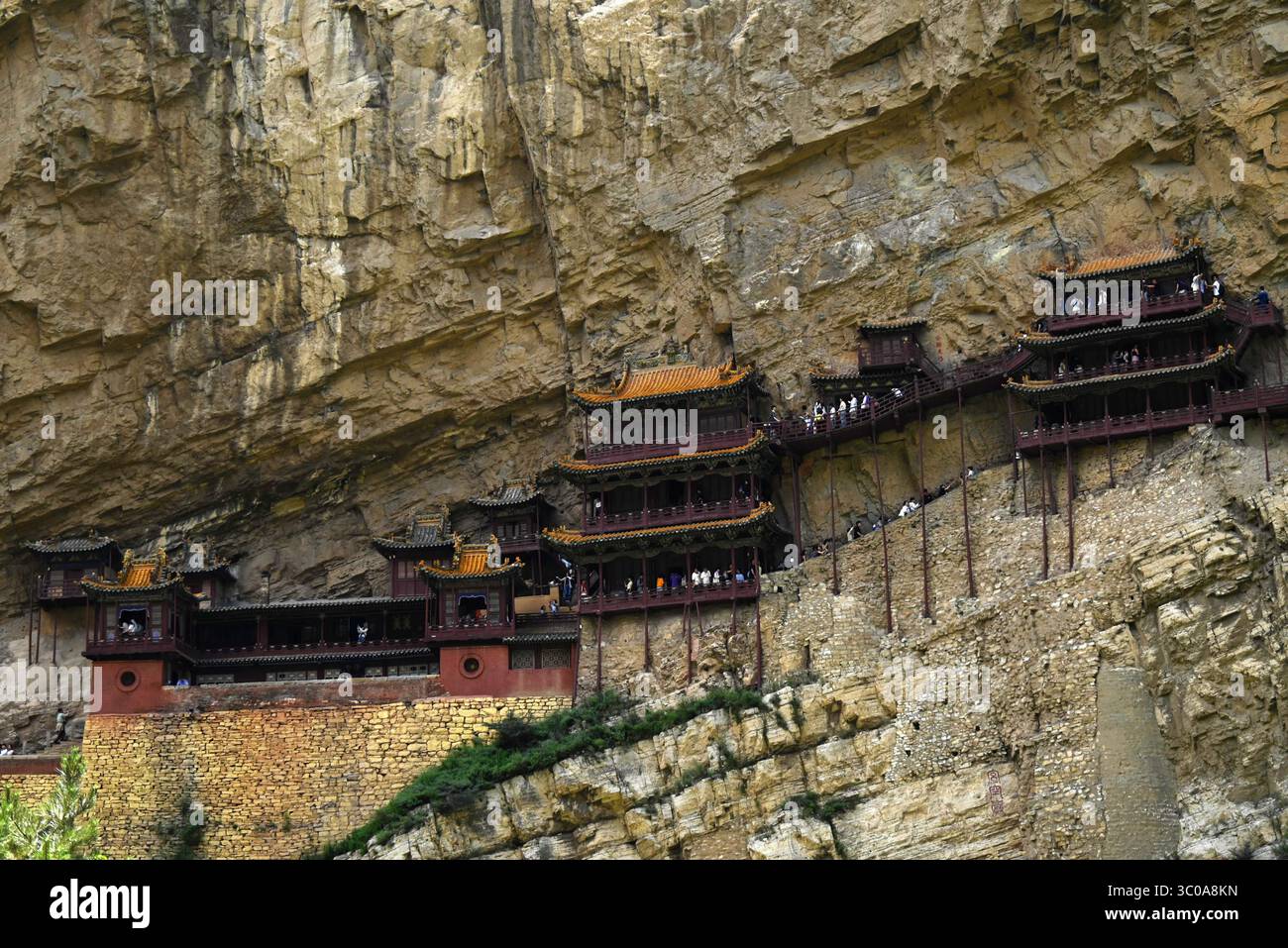 People visit the Xuankong Temple in Datong City, north China's Shanxi ...