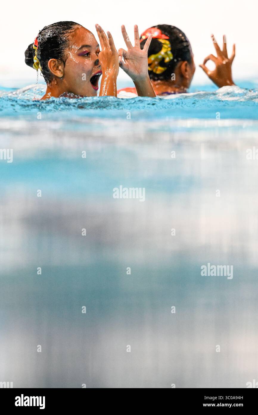 Athletes of Team Indonesia compete in the Artistic Swimming Team ...