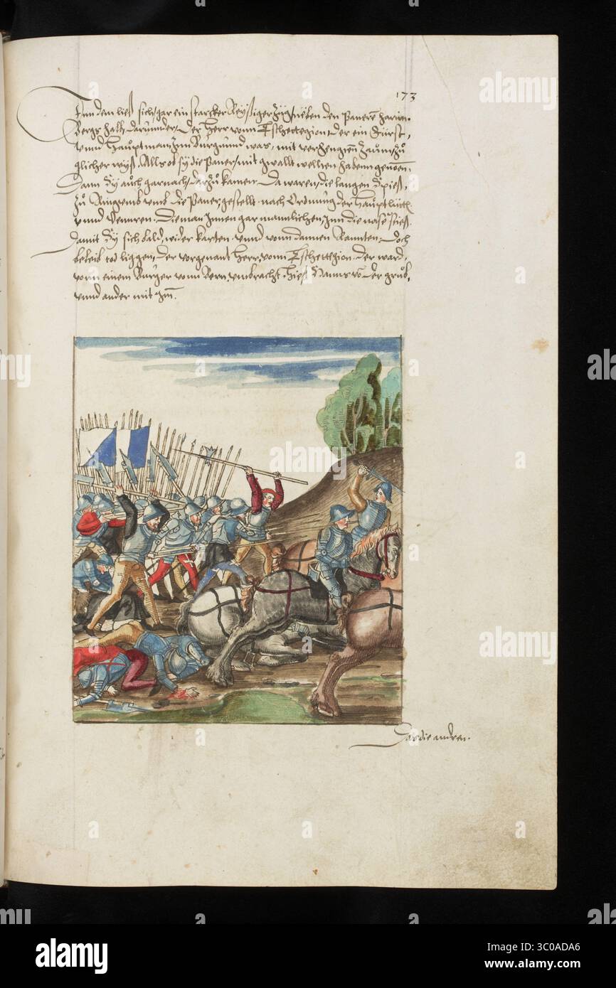 A scene from the Burgundian Wars (1474-1477) a series of conflicts in ...