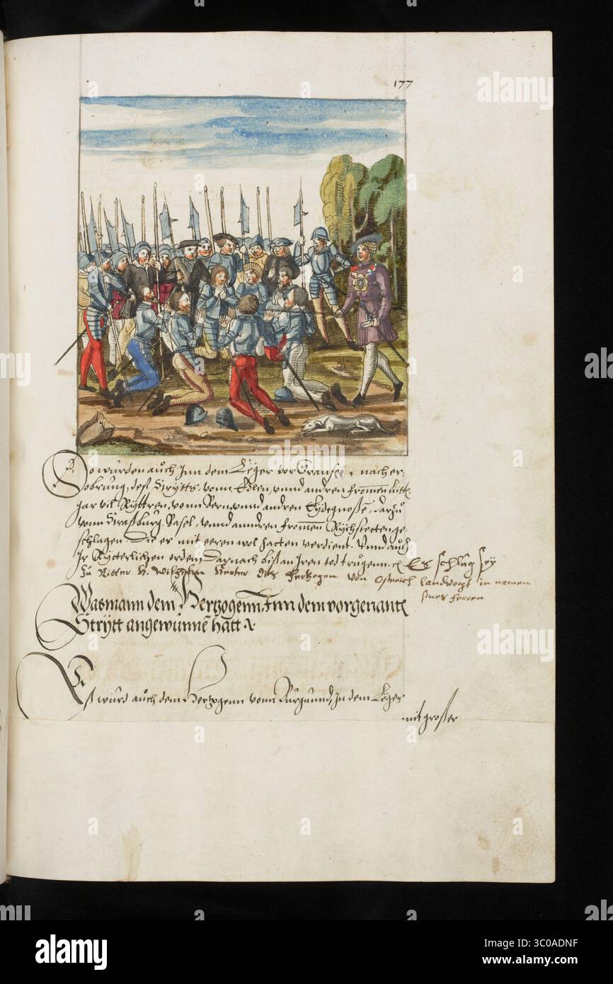 A scene from the Burgundian Wars (1474-1477) a series of conflicts in ...