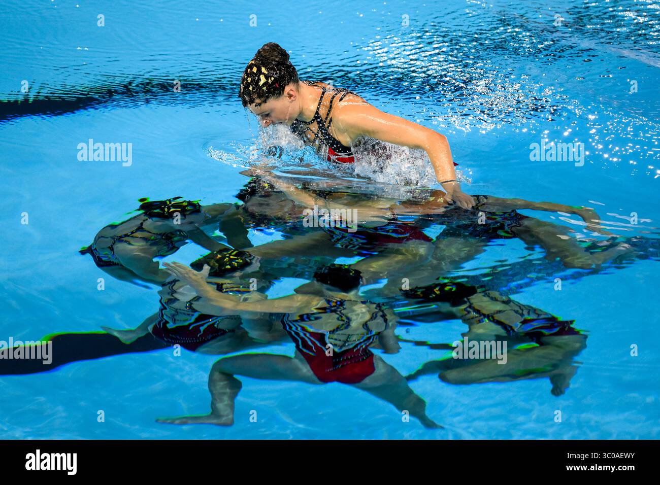 Athletes of team Italy compete in the artistic swimming Team Tech ...