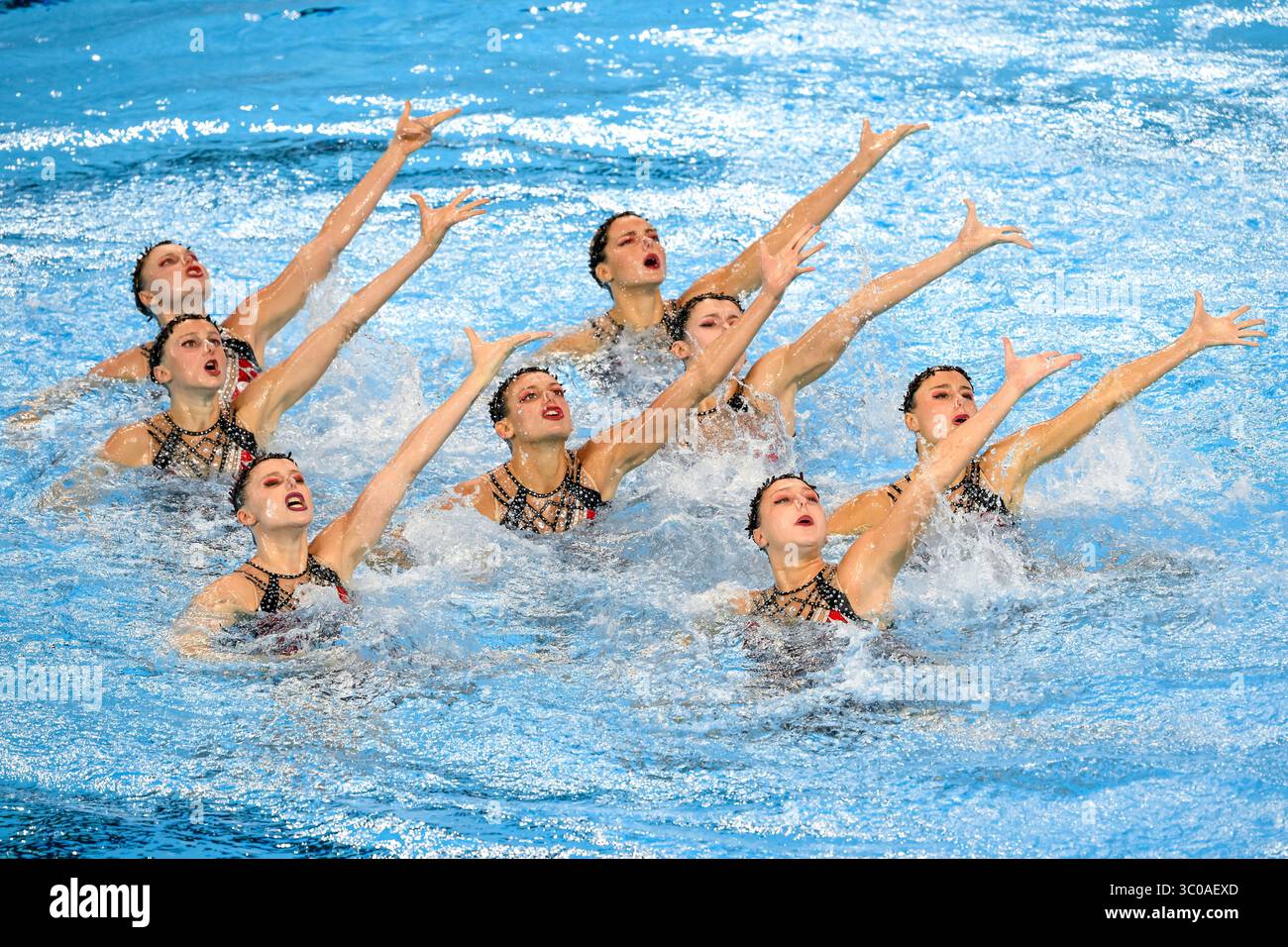 Athletes of team Italy compete in the artistic swimming Team Tech ...