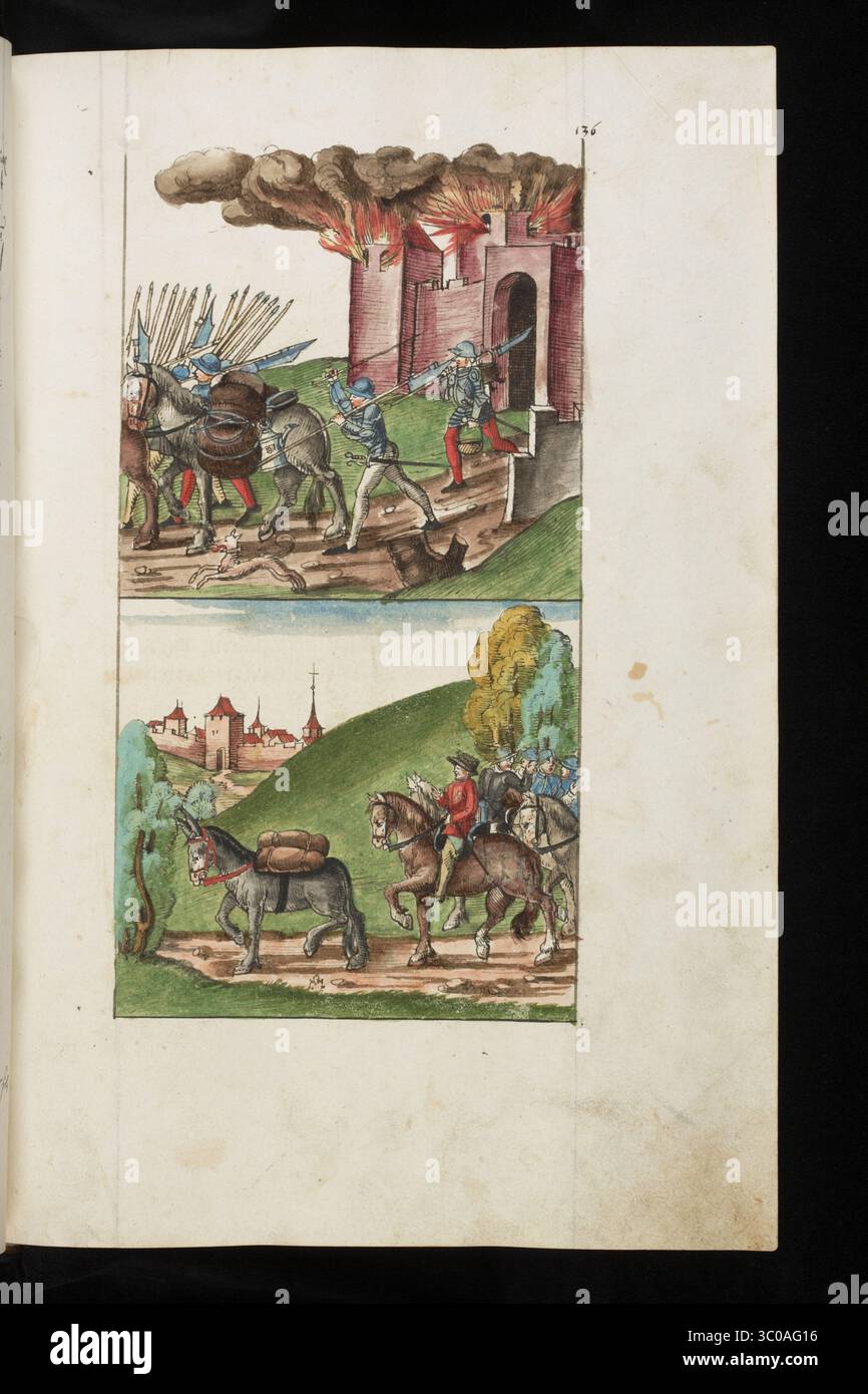 A scene from the Burgundian Wars (1474-1477) a series of conflicts in ...