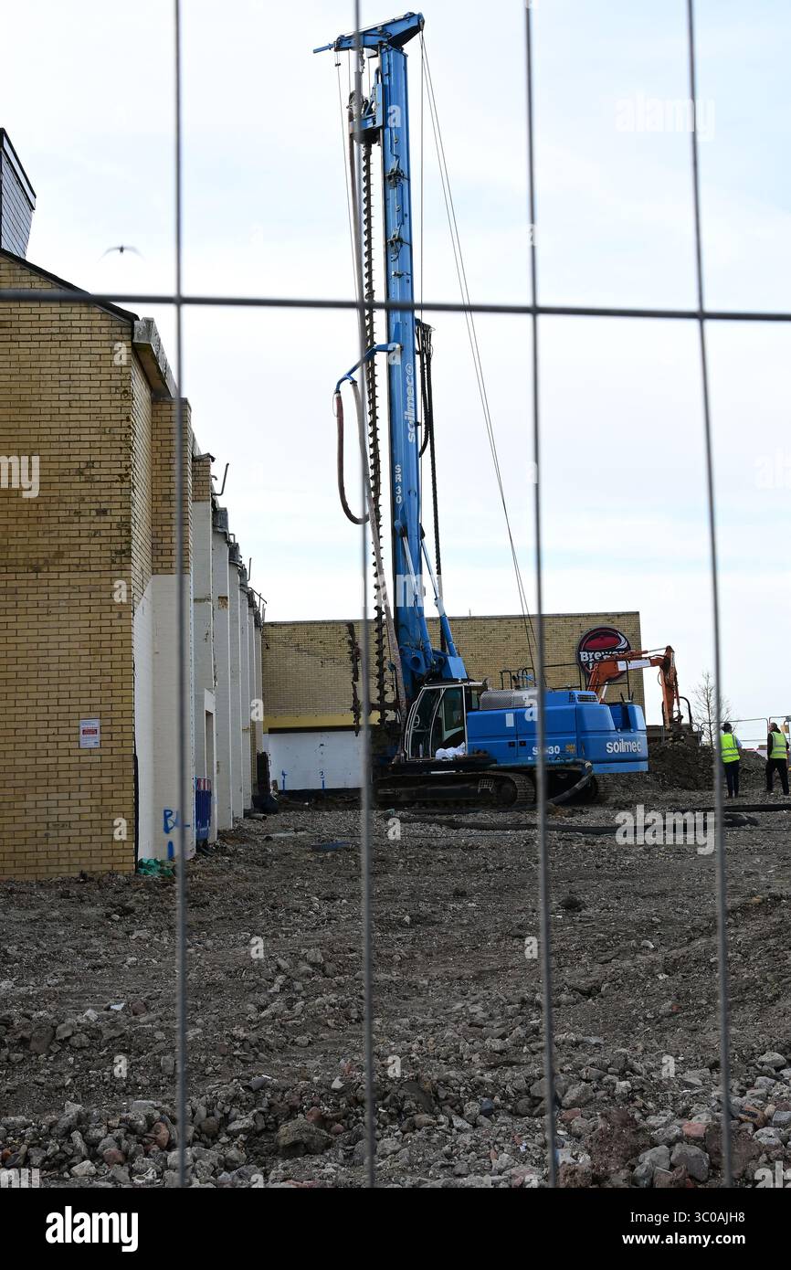 Construction Crane site at Premier Inn Hotel, Bognor Regis UK Stock ...