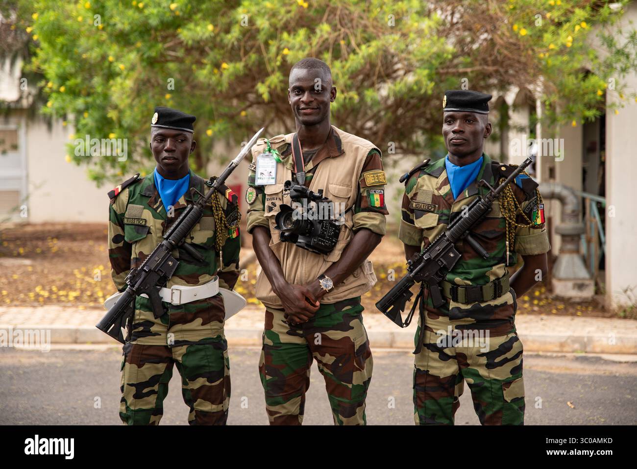 Dakar, Senegal. 17th July, 2025. Army soldiers pose at Camp Geille in ...