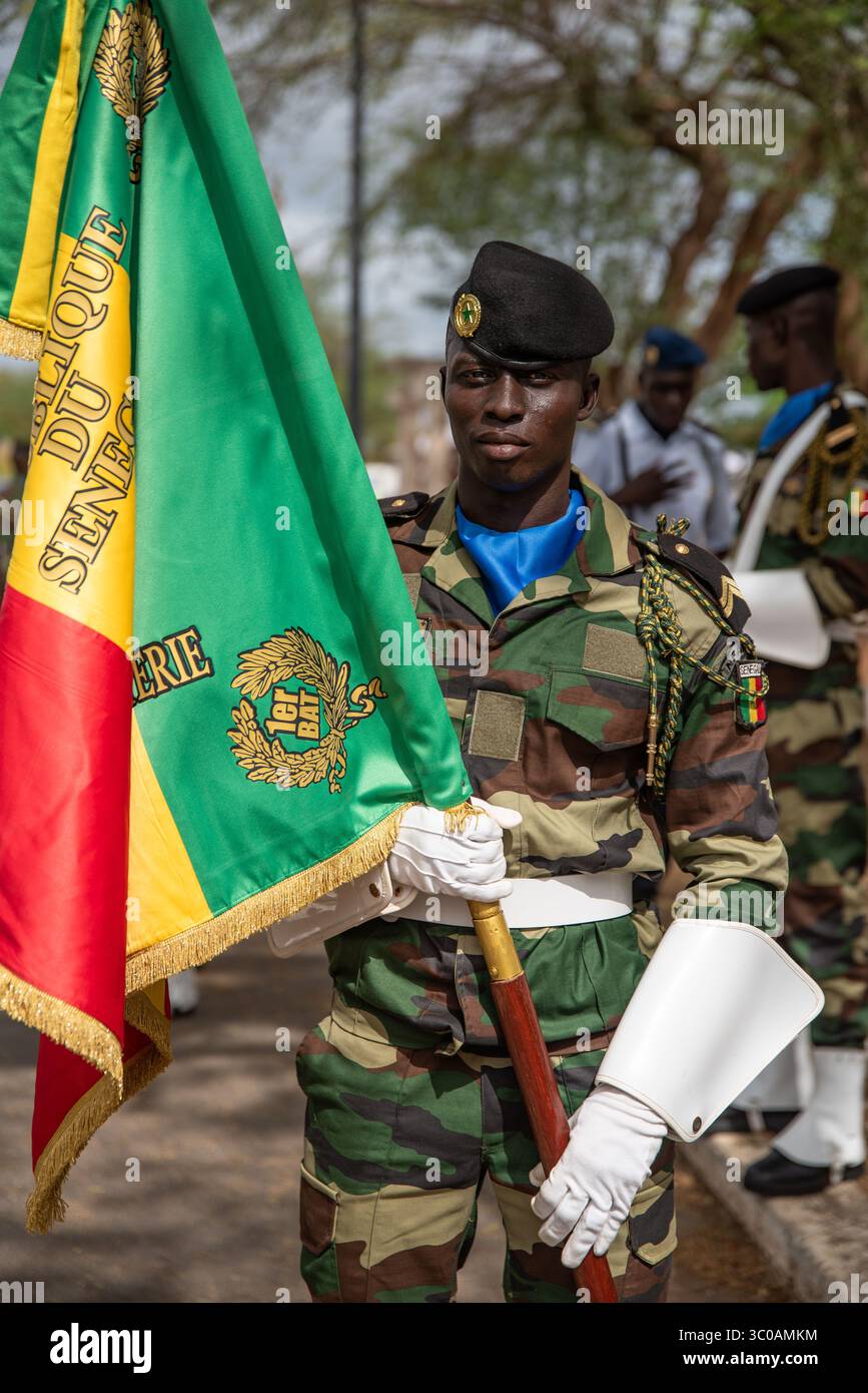 A soldier from the French Army's 1st Battalion poses at Camp Geille in Ouakam (Dakar) on ...