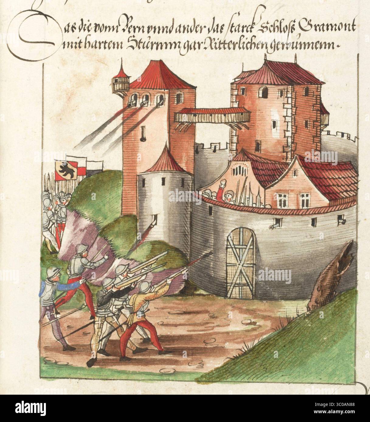 A scene from the Burgundian Wars (1474-1477) a series of conflicts in ...