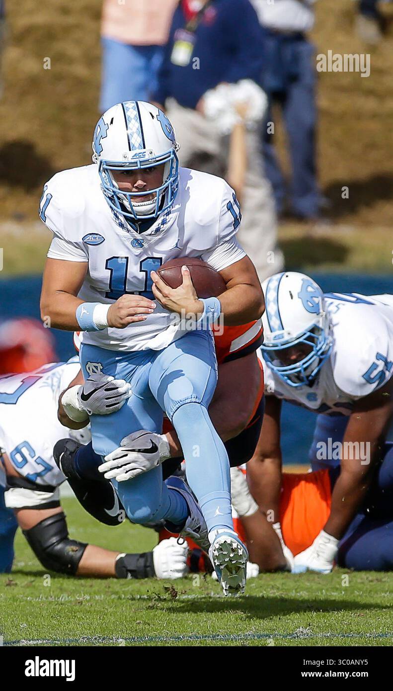 October 27, 2018: North Carolina Tar heels QB #11 Nathan Elliott is ...