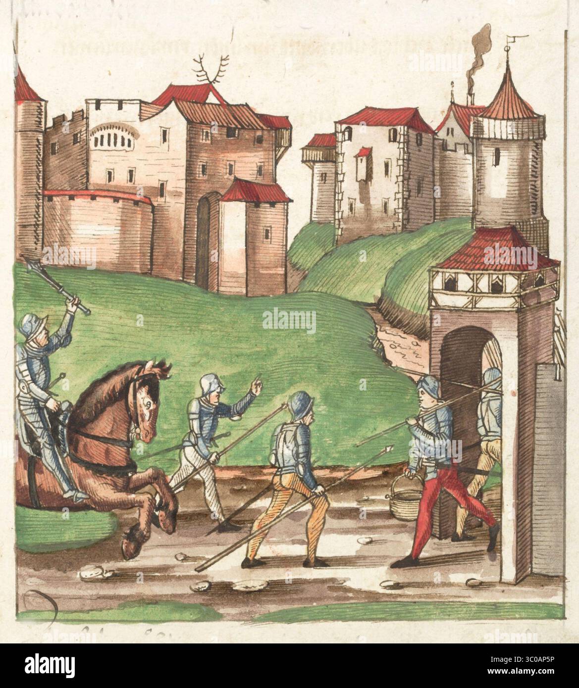 A scene from the Burgundian Wars (1474-1477) a series of conflicts in ...