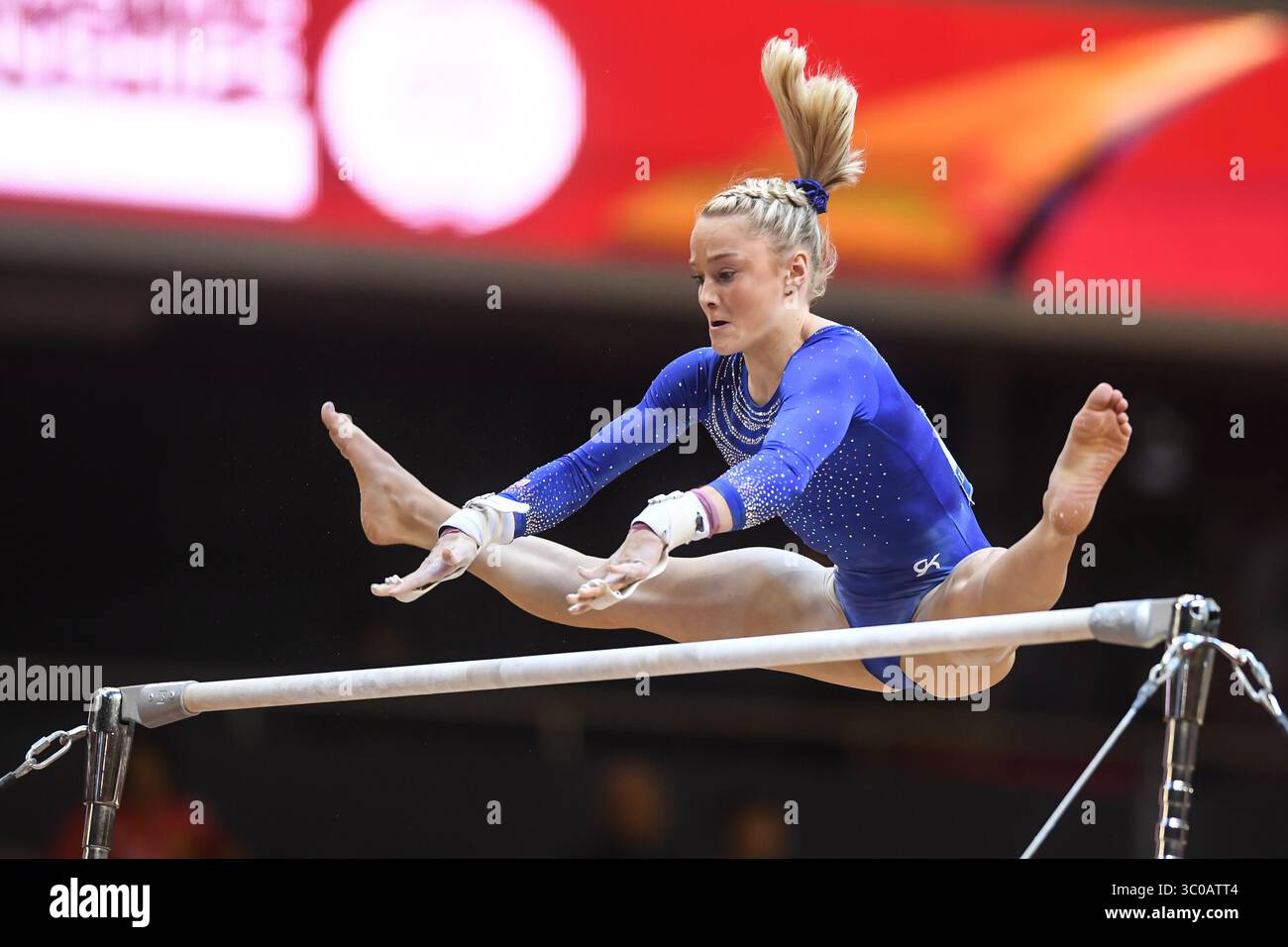October 27, 2018 - Doha, Qatar - RILEY MCCUSKER competes on the uneven ...