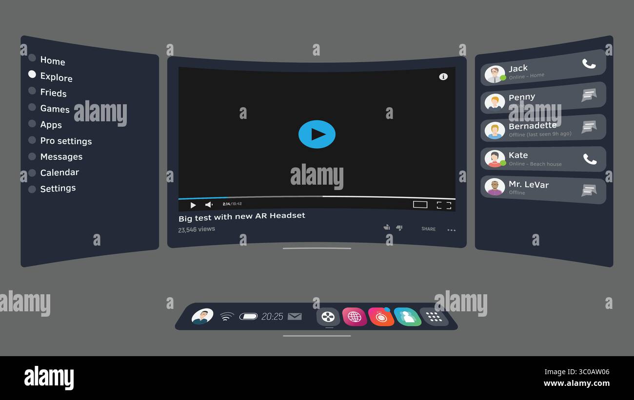 VR headset UI overlay Stock Vector Image & Art - Alamy