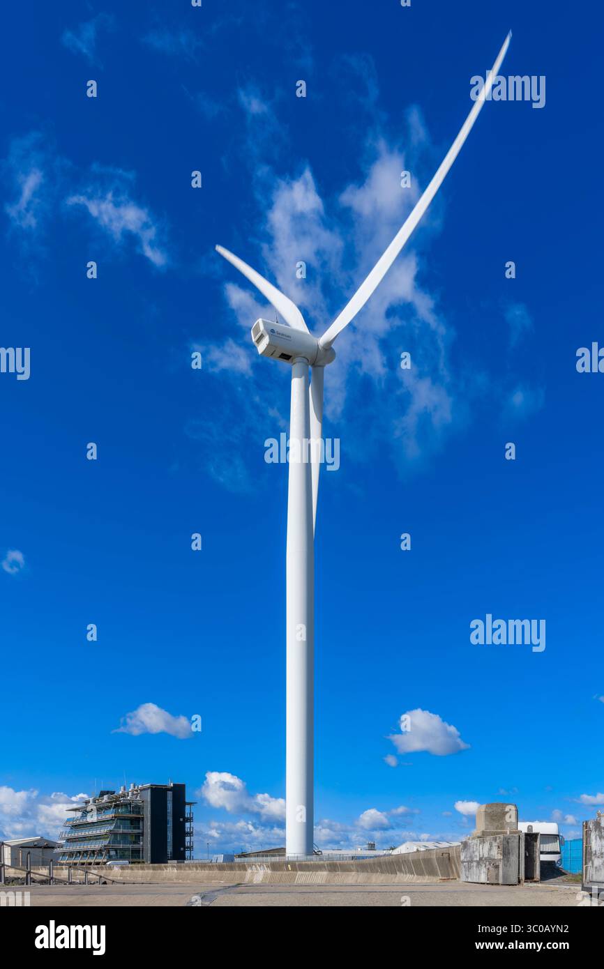 The single on-shore wind turbine on the east coast at Lowestoft, Ness ...