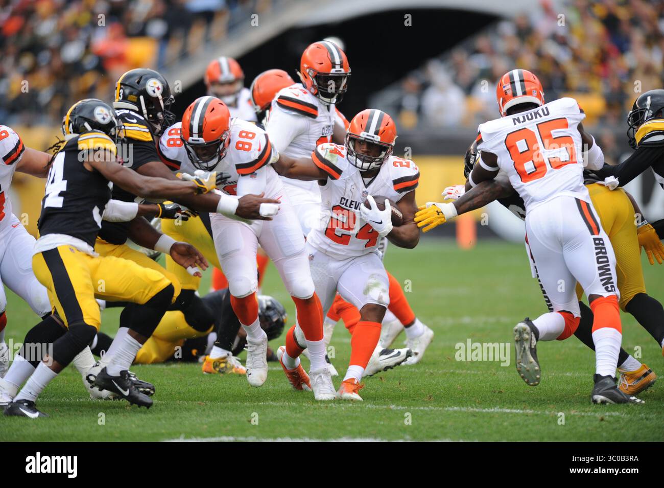 October 28th, 2018: Browns #24 Nick Chubb during the Pittsburgh ...