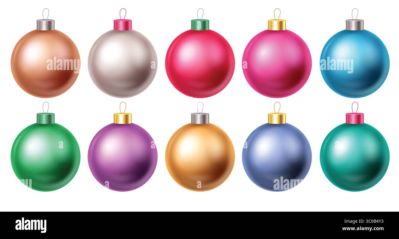 Colorful Christmas Balls Clipart Set, Festive Christmas Ornament ...