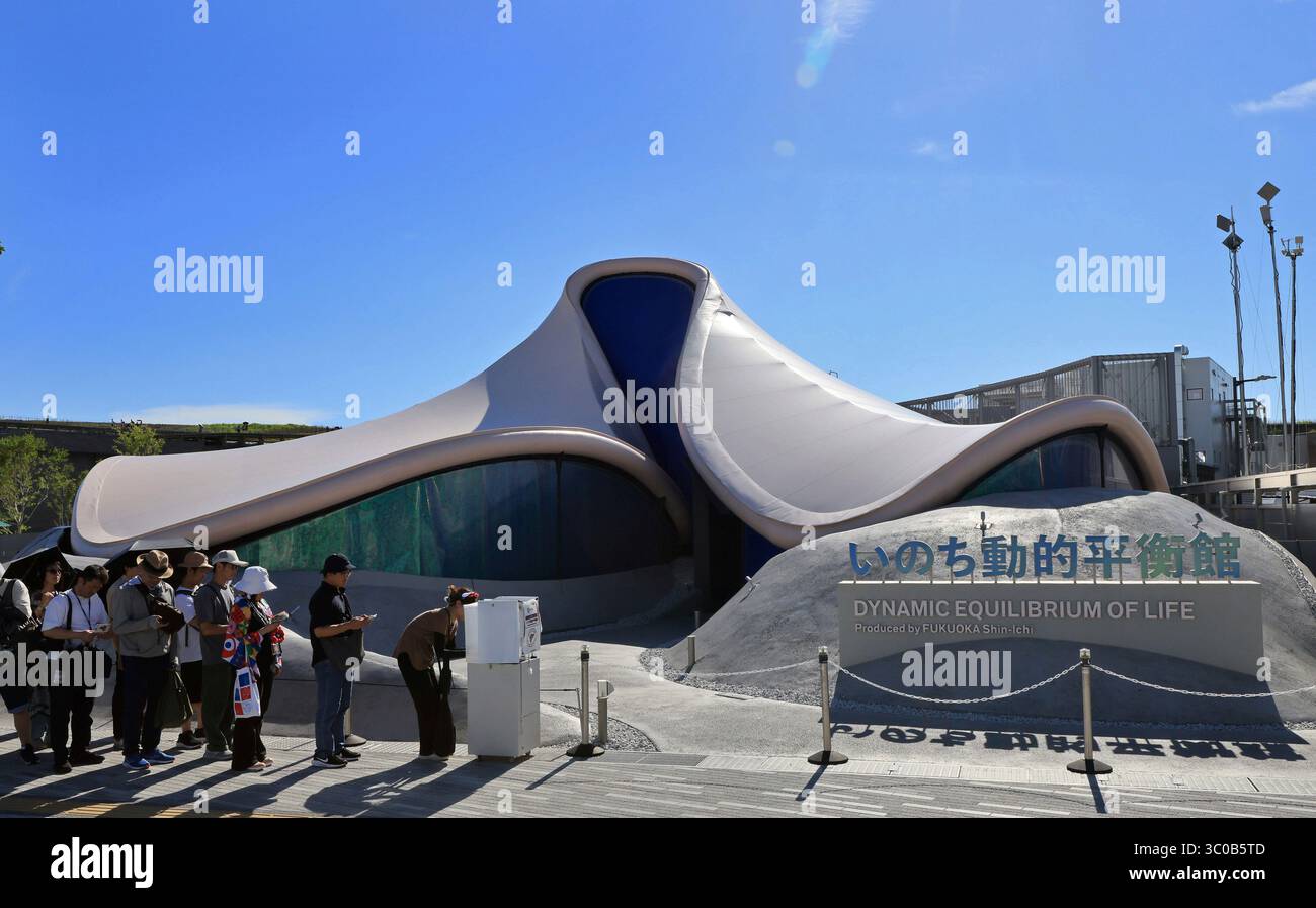 A photo shows DYNAMIC EQUILIBRIUM OF LIFE at Yumeshima, venue for Expo ...