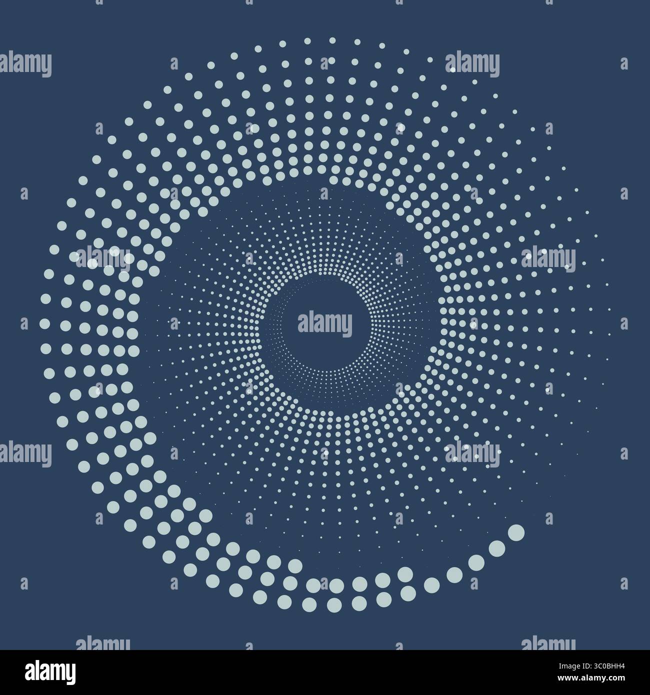 Design spiral dots backdrop. Abstract monochrome background. Op art ...