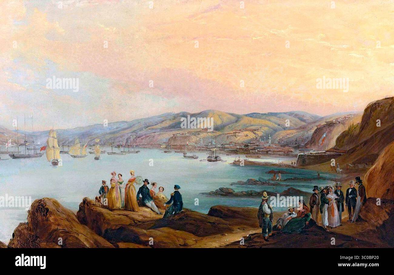 Valparaíso before 1846, by Johann Moritz Rugendas Stock Photo - Alamy