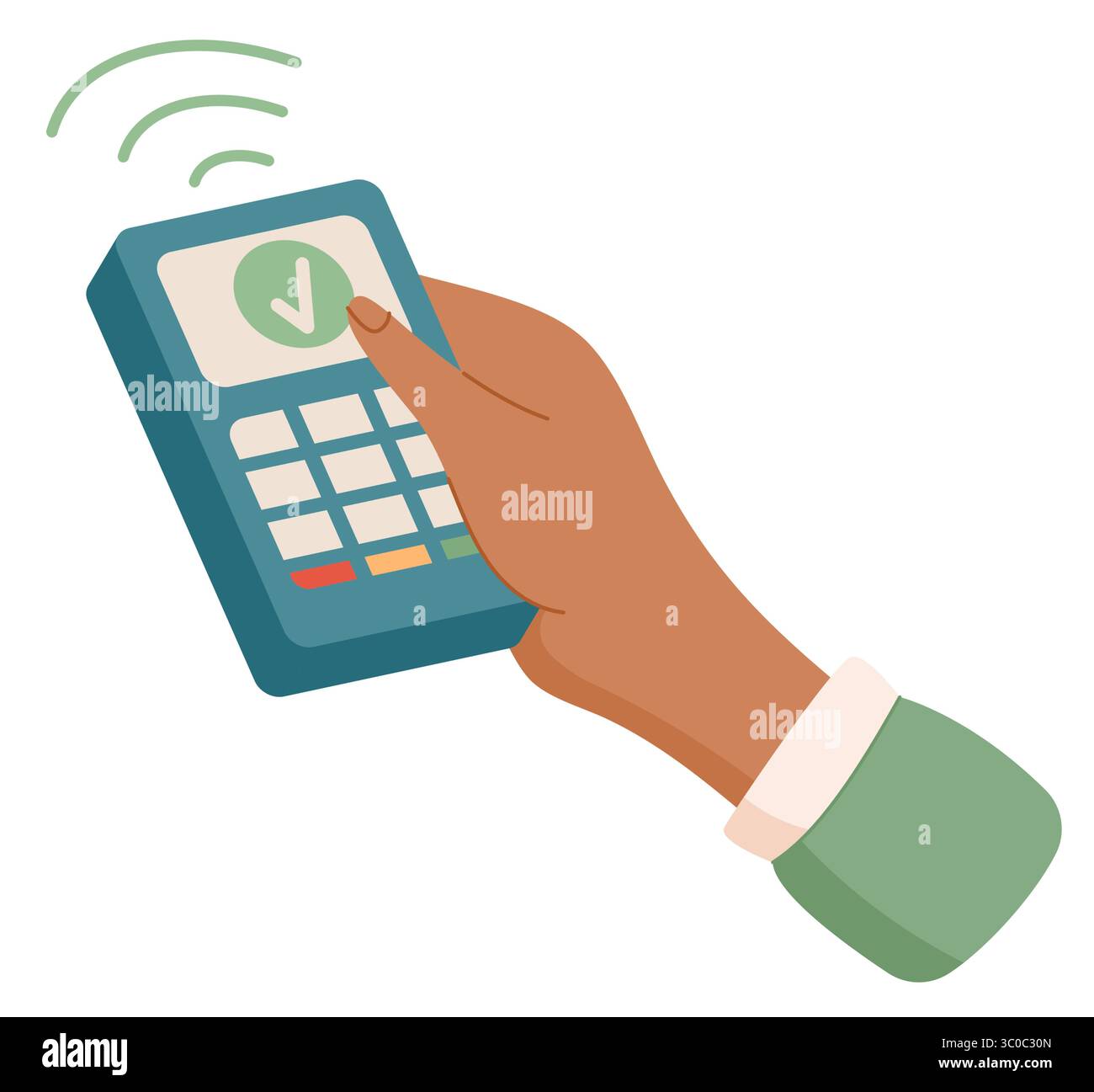 Hand Holding Payment Terminal Sticker Stock Vector Image & Art - Alamy