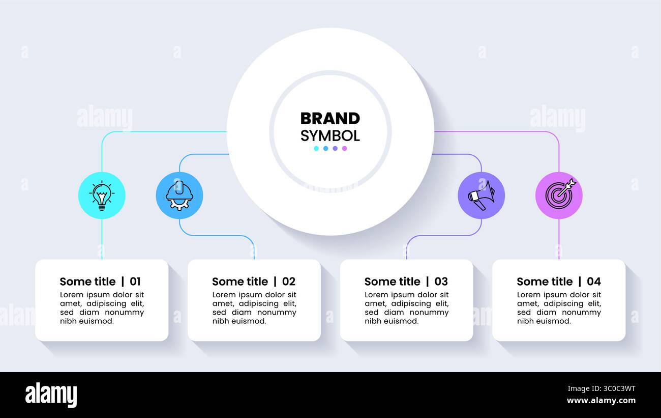 Infographic template with icons and 4 options or steps. Rectangular ...