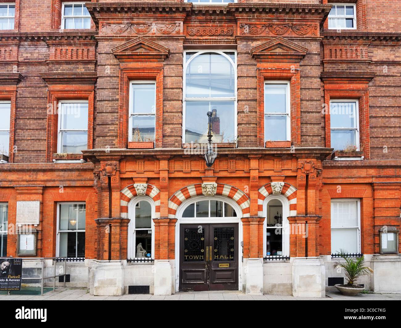 Town Hall building on the High Street in Lewes East Sussex England ...