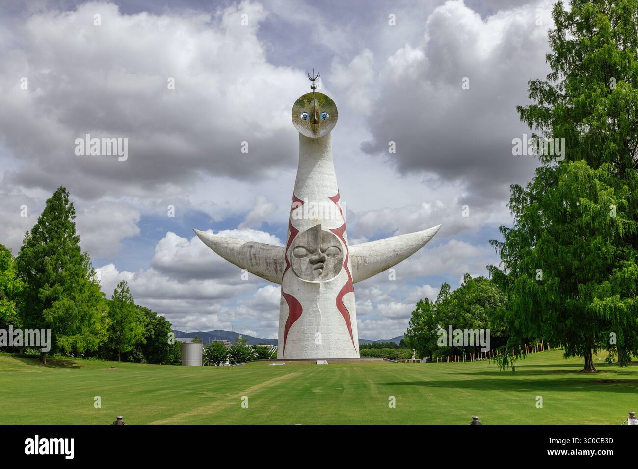 The Tower of the Sun sculpture and building created by Japanese artist Tarō Okamoto for Osaka ...
