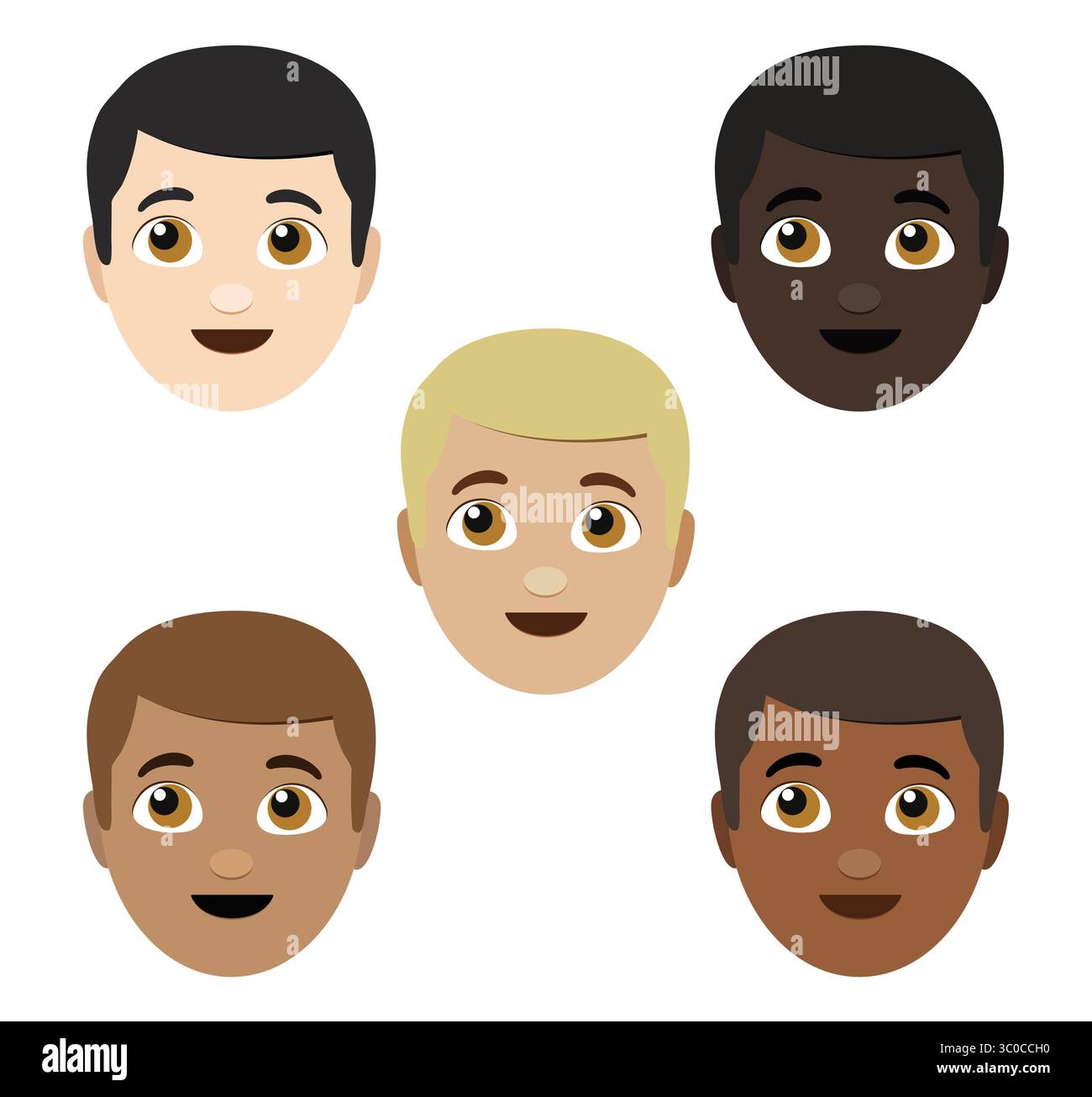 Man emoticon with mustache vector isolated character. Man emoji icon ...