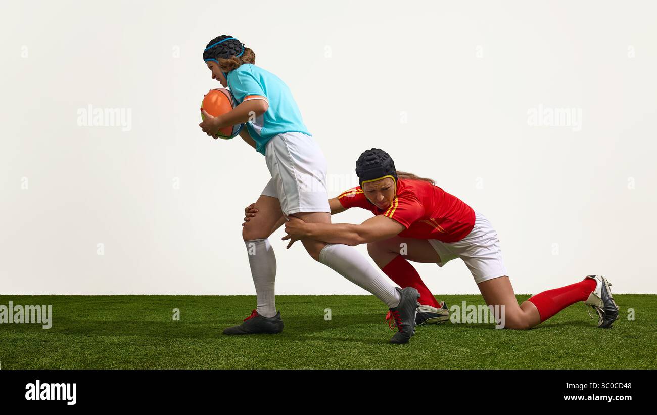 Two athletes rugby players hi-res stock photography and images - Alamy