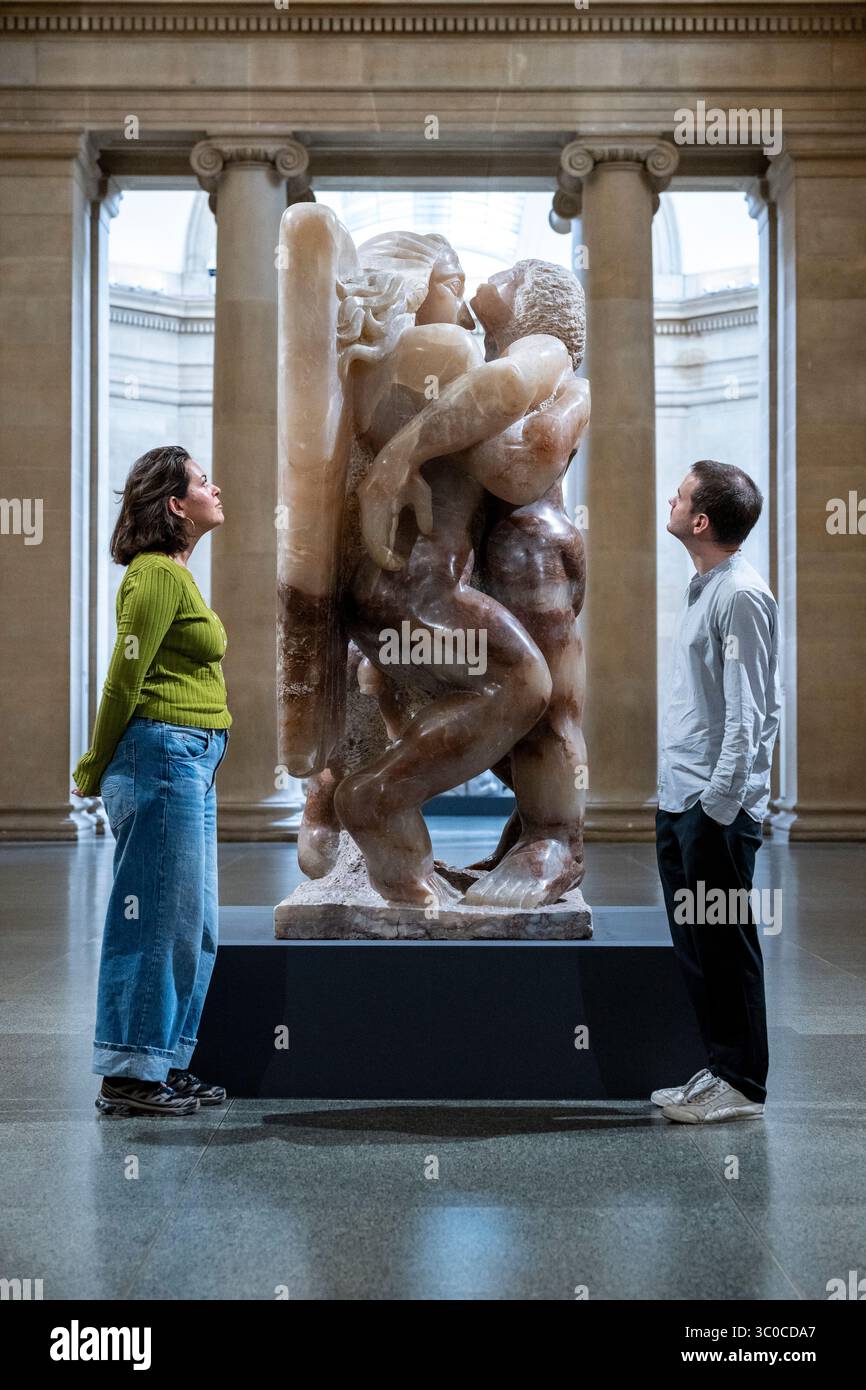 London, UK. 21 July 2025. Staff members with ‘Jacob and the Angel ...