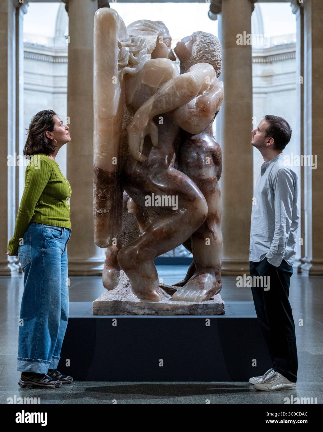 London, UK. 21 July 2025. Staff members with ‘Jacob and the Angel ...