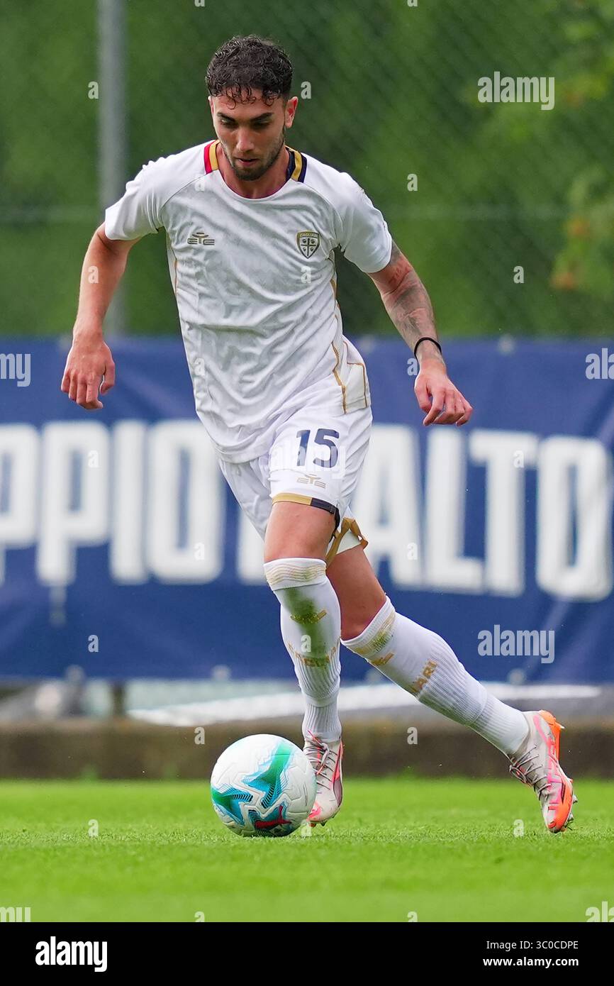 Cagliari's Davide Veroli during the friendly match soccer match between Cagliari and Ospitaletto ...