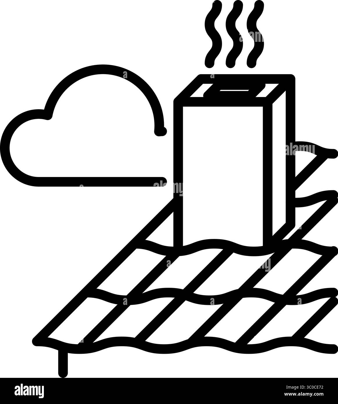 Warm chimney icon outline Cut Out Stock Images & Pictures - Alamy