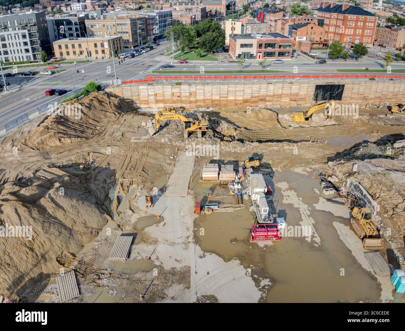 Cincinnati, United States - 18 July 2025: Aerial view of construction ...