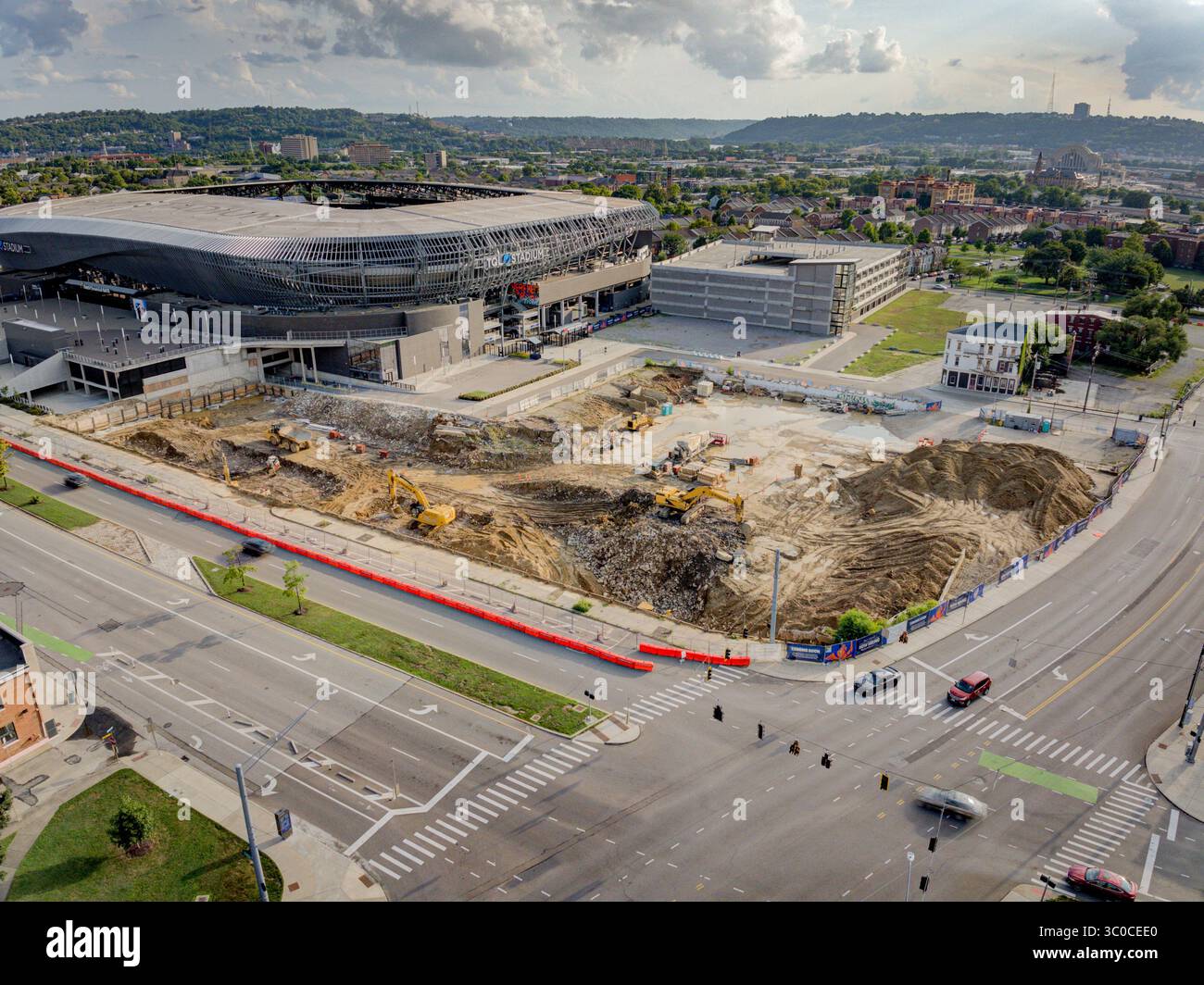 Cincinnati, United States - 18 July 2025: Aerial view of the stadium ...