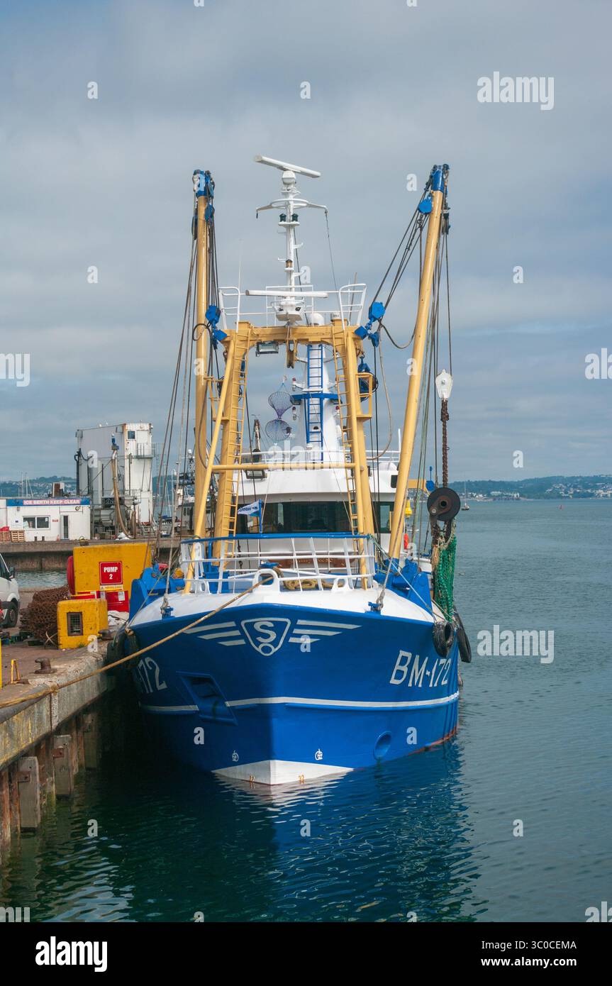 Fishing Trawler Brixham Harbour Devon England UK Stock Photo - Alamy