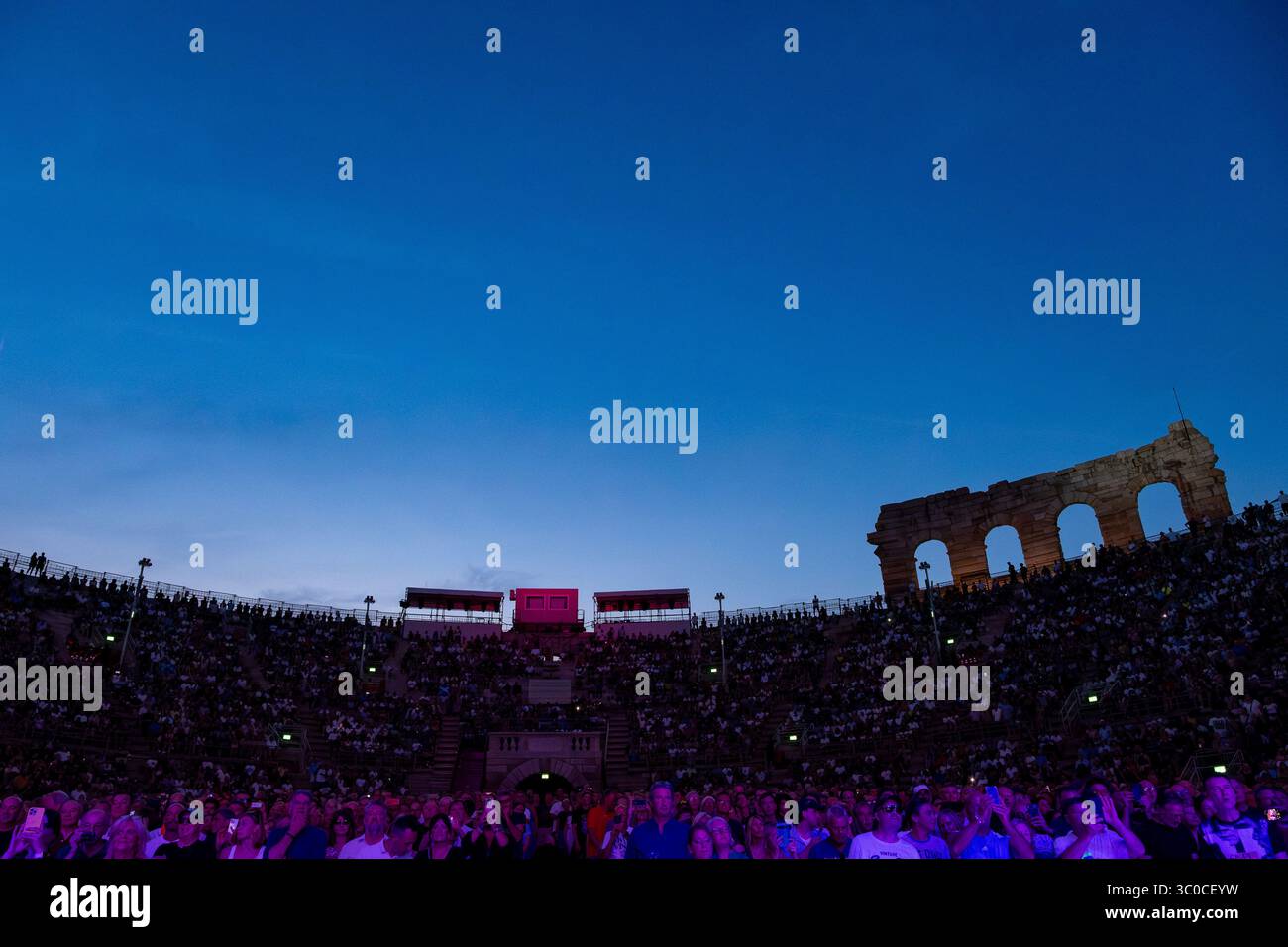 General overview of audience at Arena di Verona during the Simple Minds ...