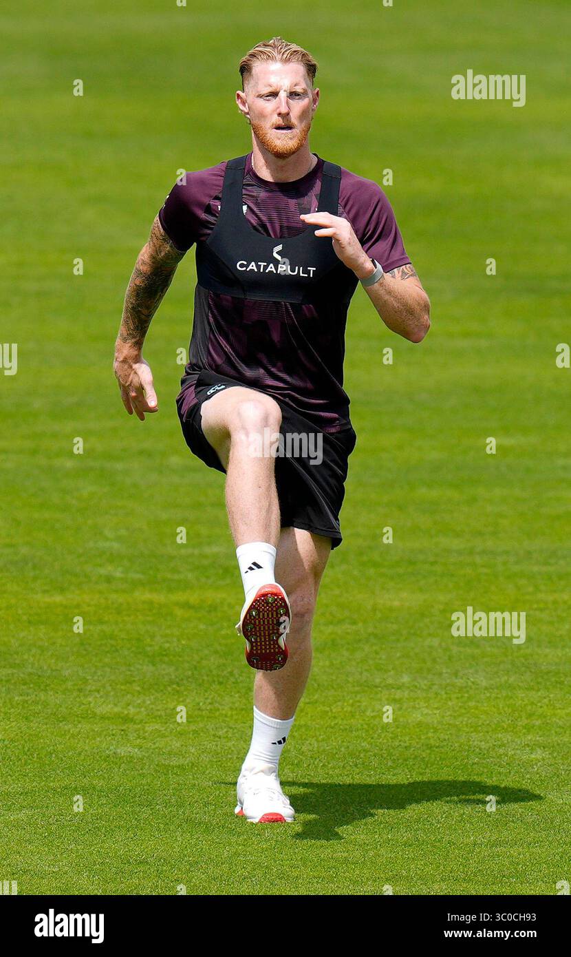 England's Ben Stokes during a nets session at Emirates Old Trafford ...