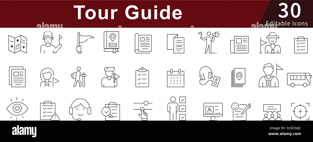 Tourist attraction icons Stock Vector Images - Alamy