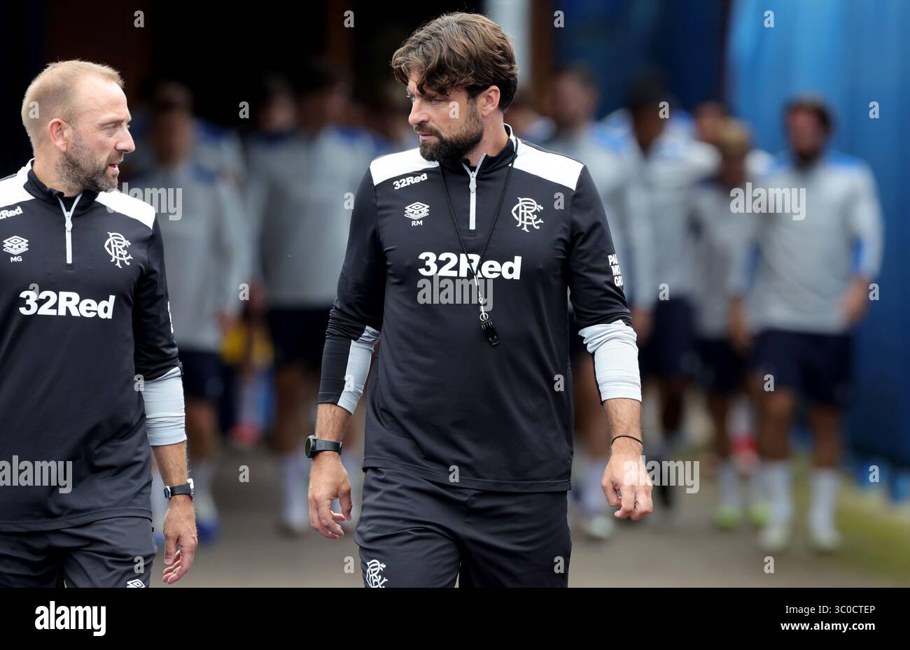 Rangers manager Russell Martin walks out with asst coach Matt Gill ...