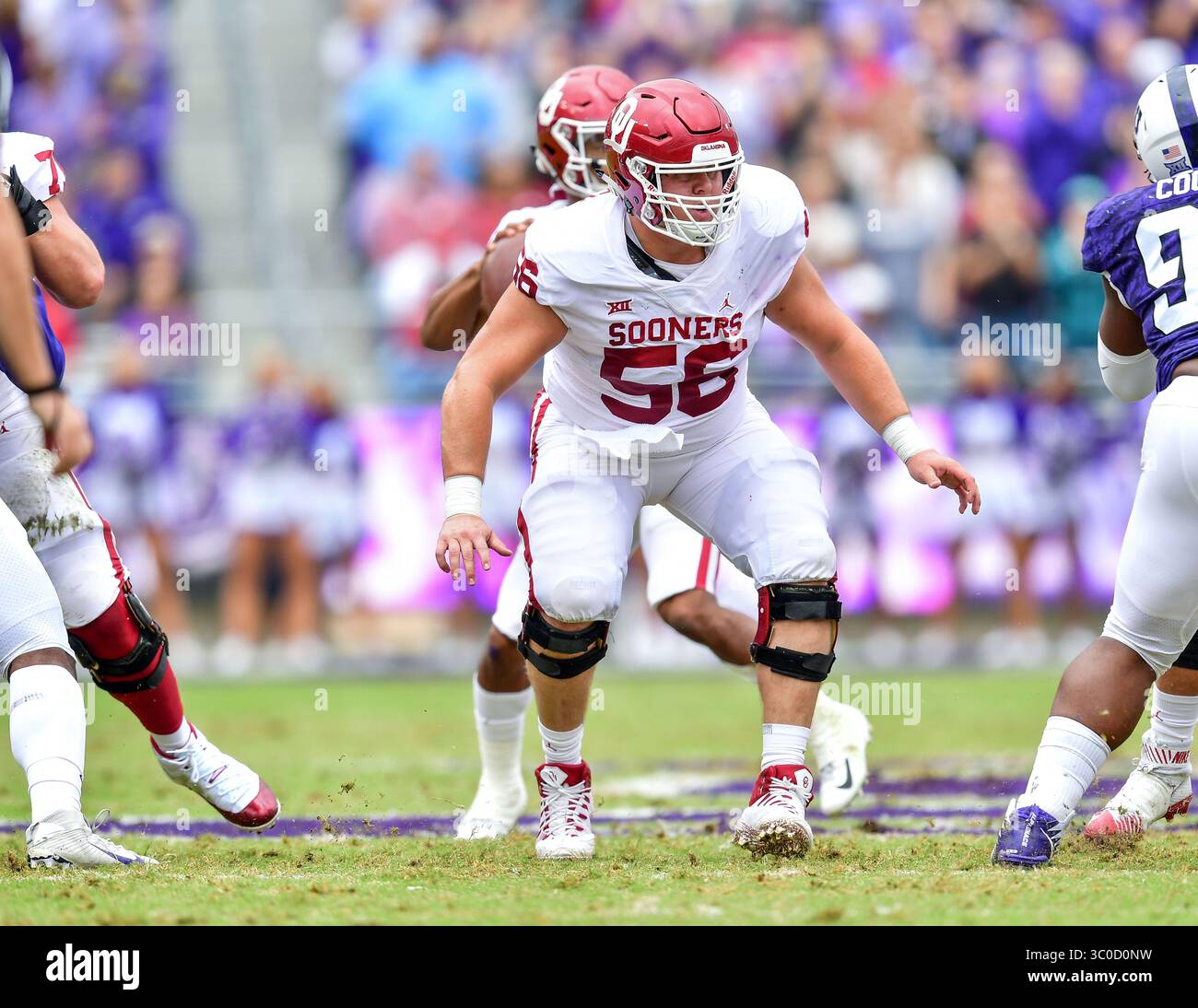 Oklahoma Sooners offensive lineman Creed Humphrey (56) during the ...