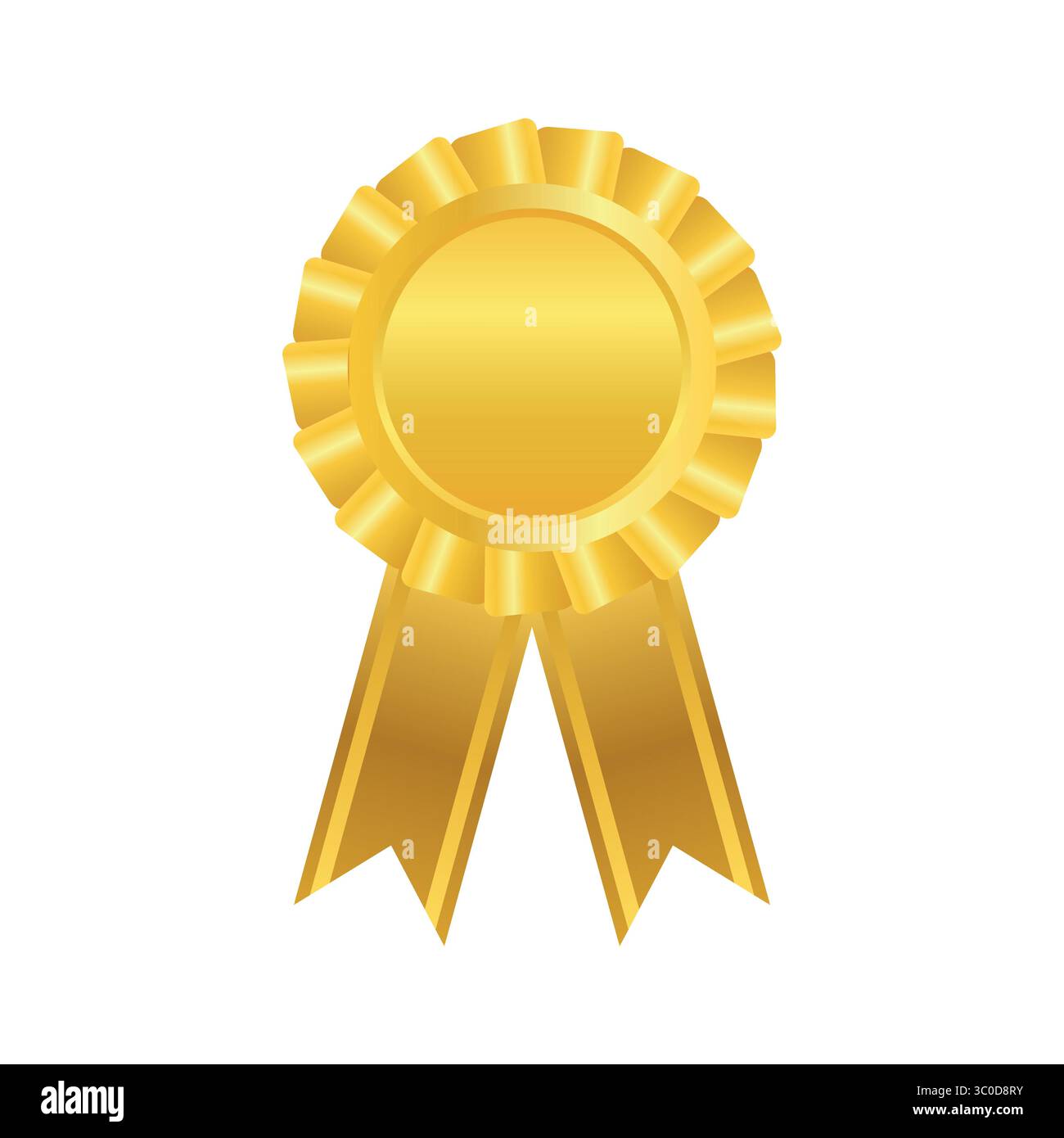A shiny gold ribbon medal, symbolizing achievement and excellence ...