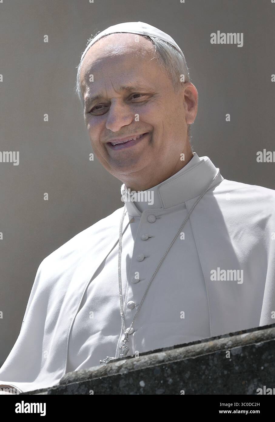 ROME, ITALY - JULY 20: Pope Leo XIV looks out the window of Villa ...