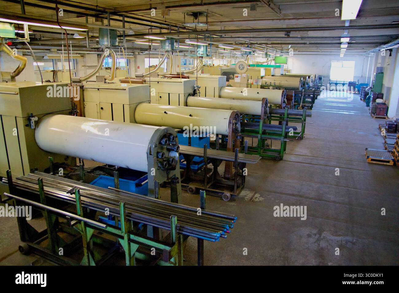German metal processing factory hall with multiple multi spindle ...