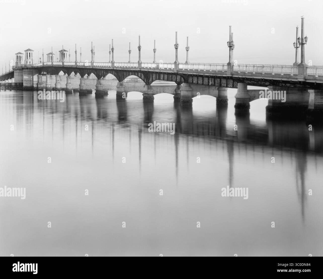 St augustine bridge of lions Black and White Stock Photos & Images - Alamy