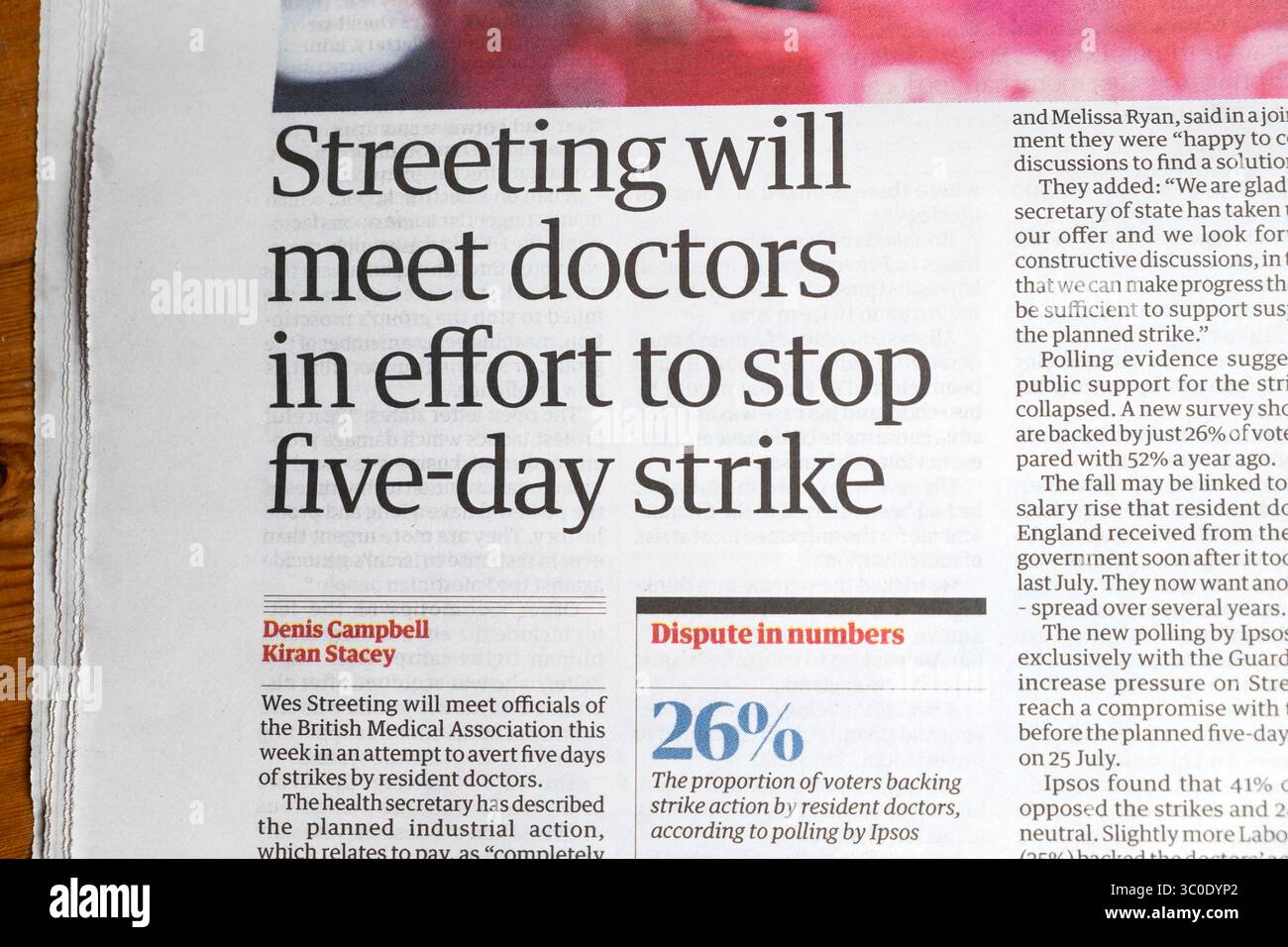 Health Secretary Wes 'Streeting will meet (NHS) doctors in effort to ...