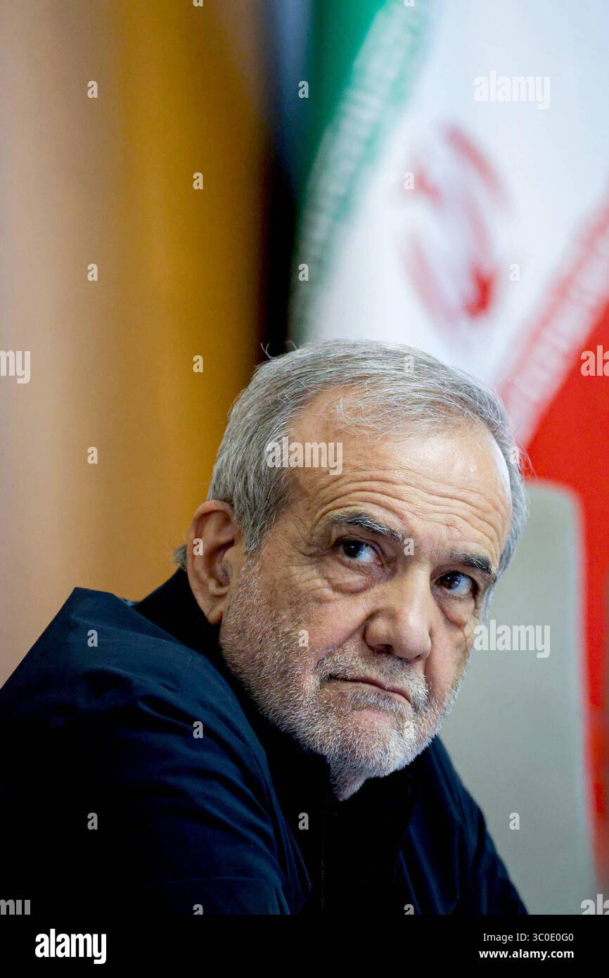 Iranian President Masoud Pezeshkian chairs a meeting of the Iranian ...