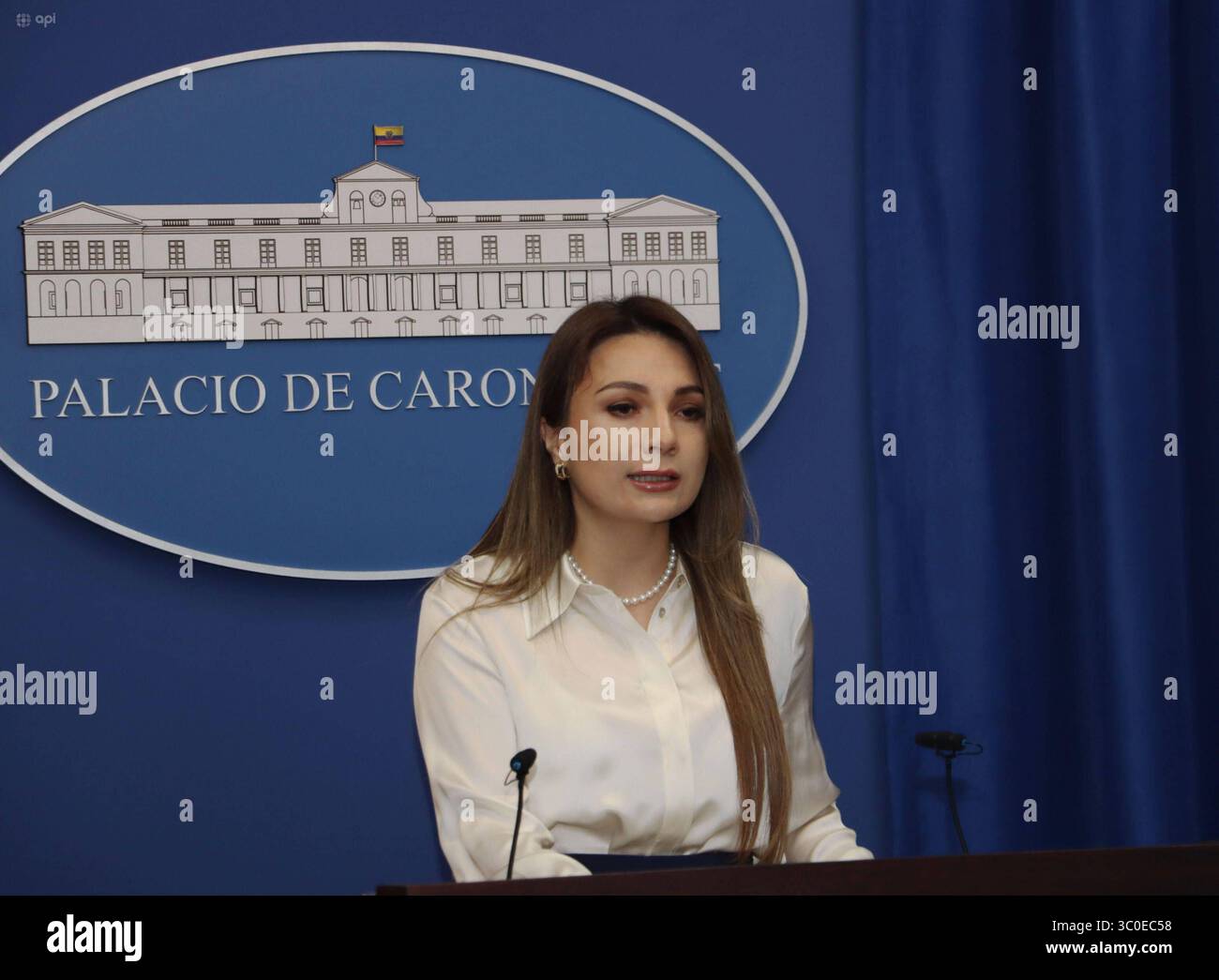 VOCERA CAROLINA JARAMILLO Quito, Monday, July 21, 2025 Press conference ...