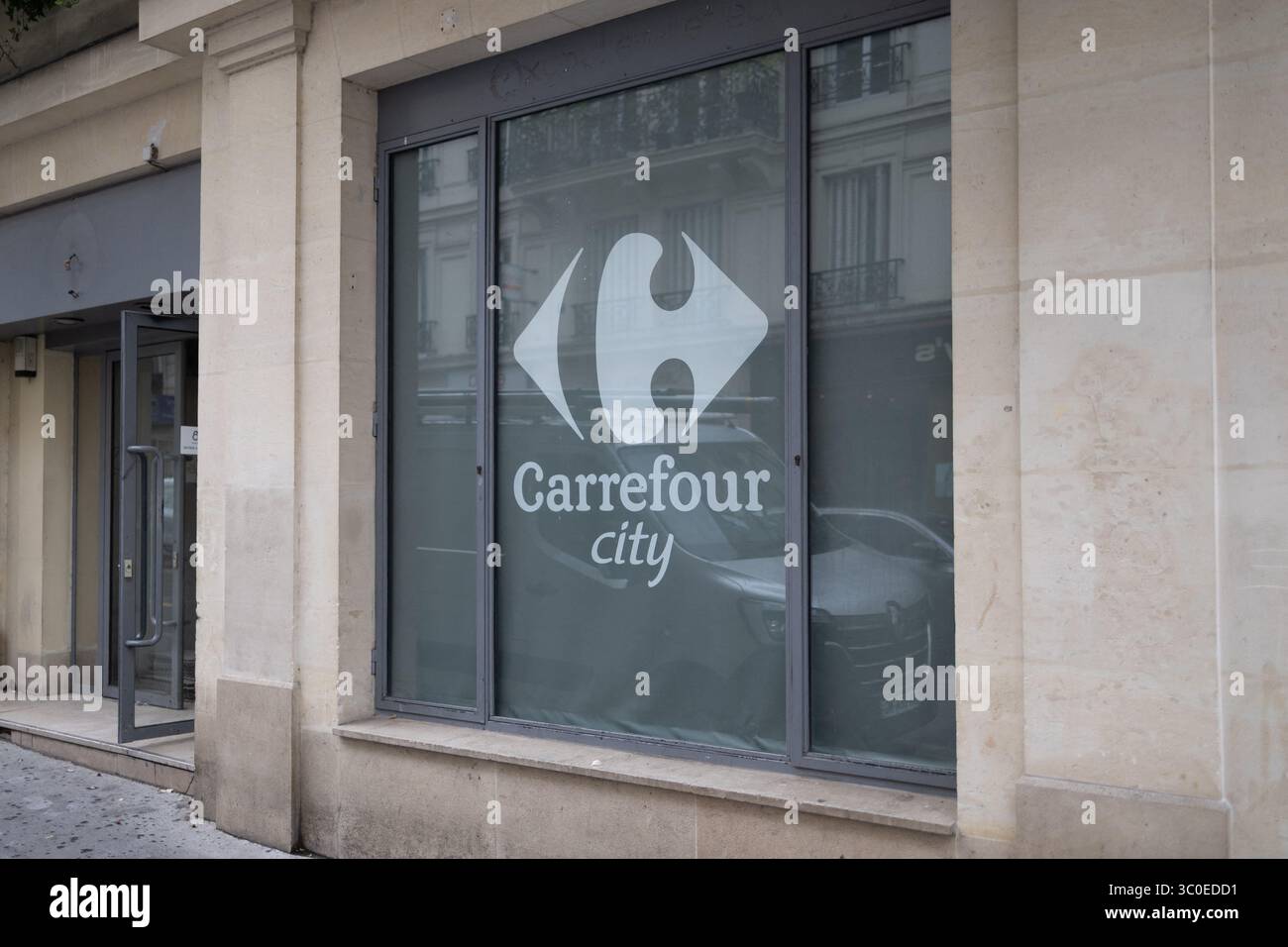 View of the future Carrefour city in contruction. Illustration of the ...