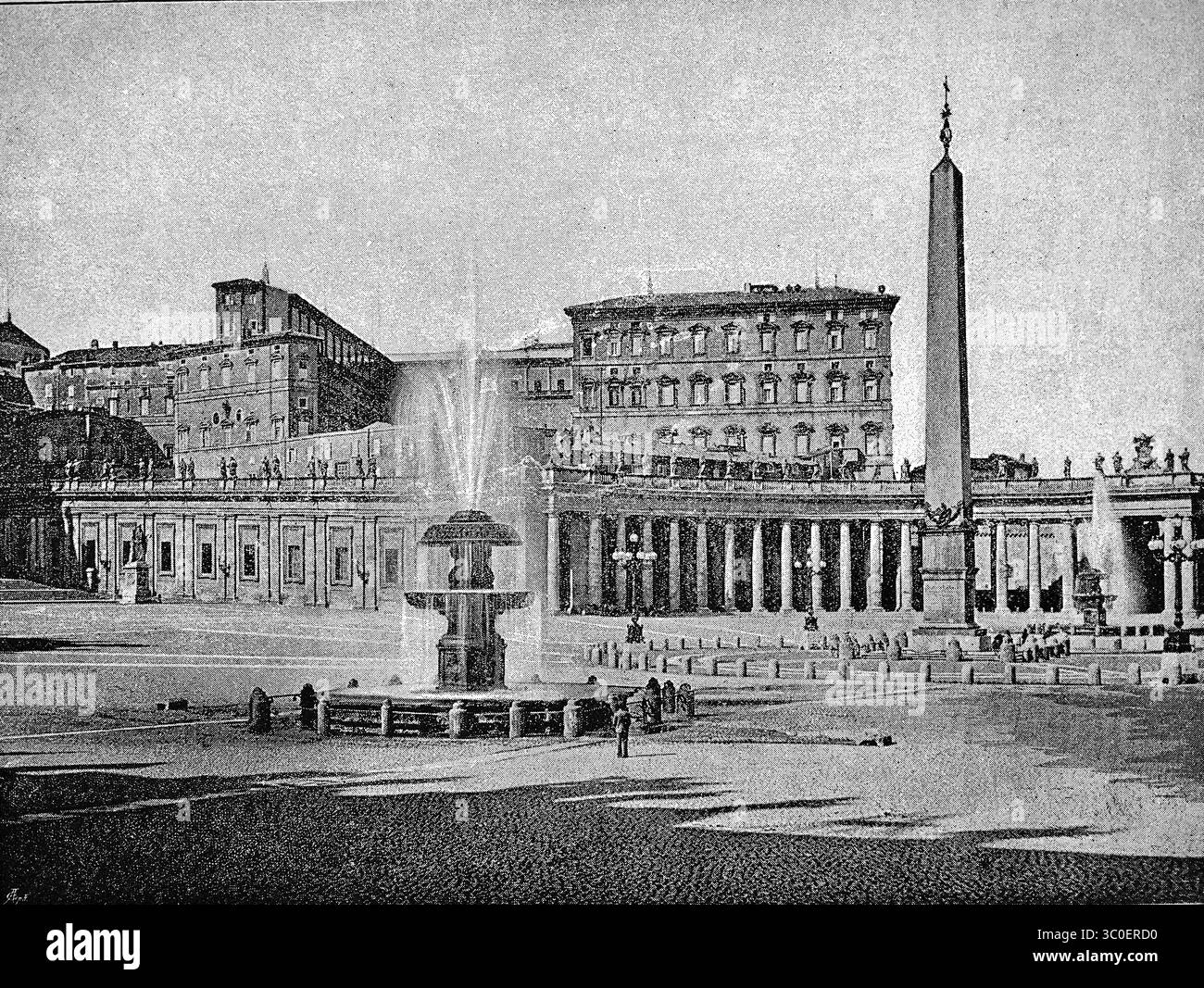Piazza San Pietro, St Peter's Square with the Fontana San Pietro and ...