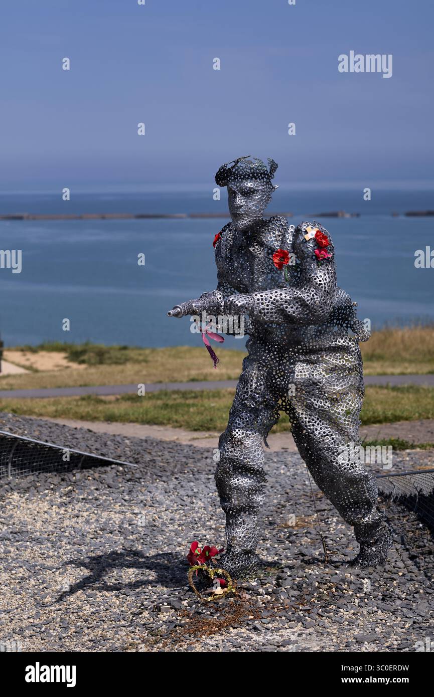 Sculpture by Bill Pendell MM, British World War II veteran, looking ...