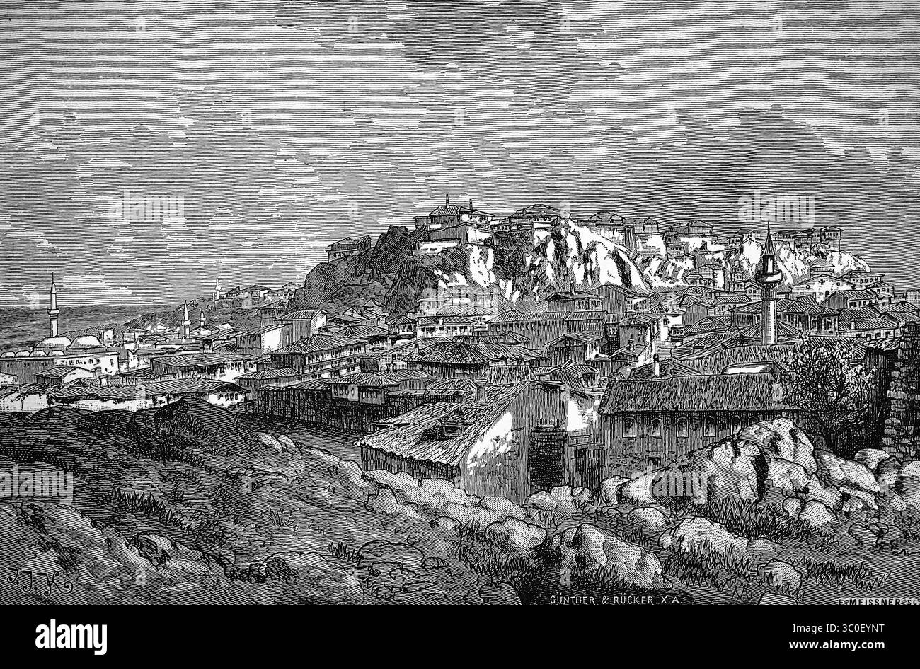 Ruin on rock Black and White Stock Photos & Images - Alamy